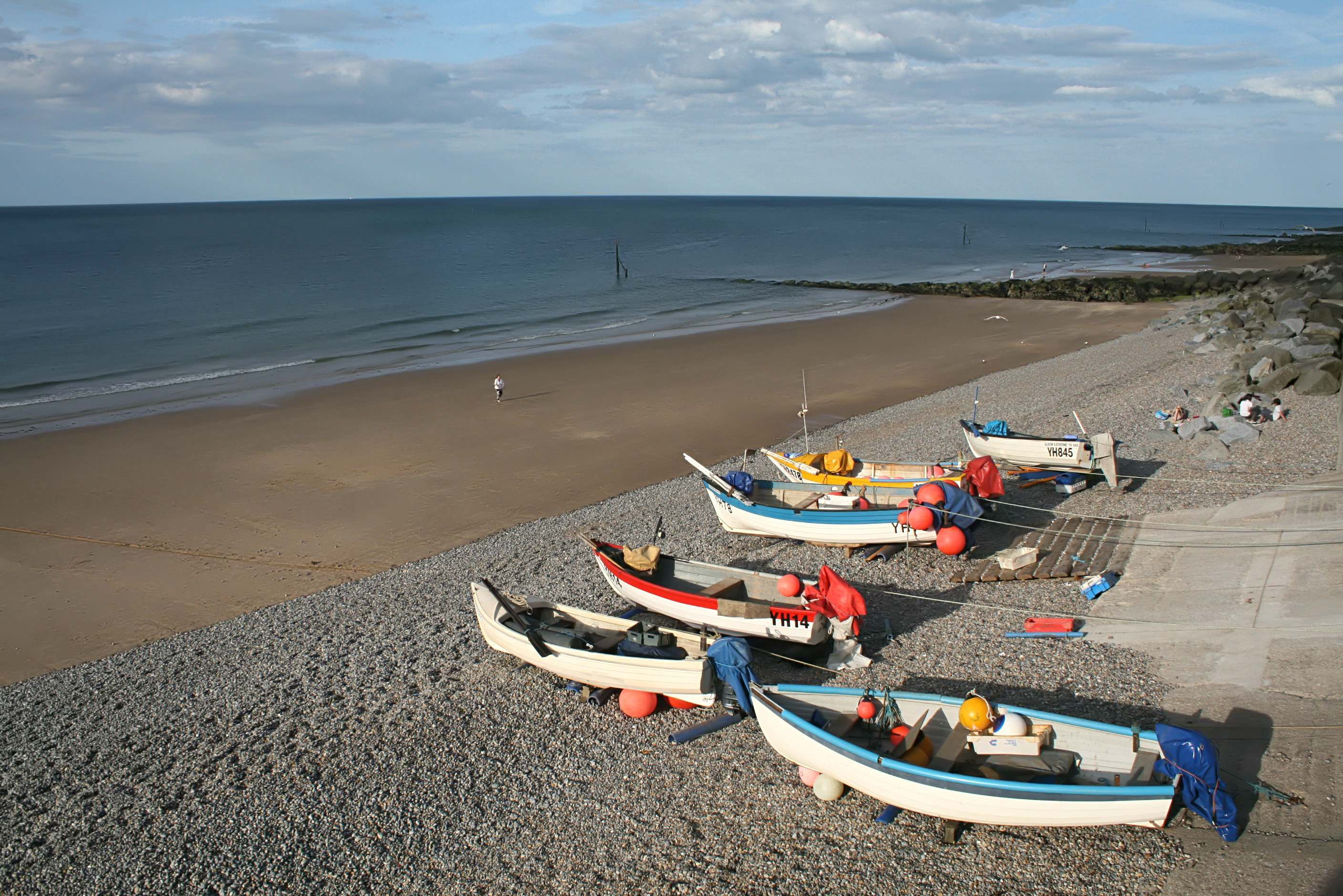 Susan Bourne – Fishing boats on Sheringham beach - SAA