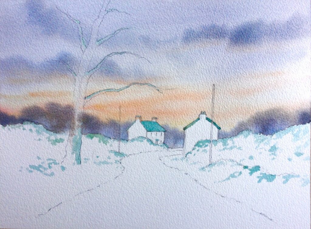 How to Paint a Snowy Lane in Watercolour with Jeremy Ford - SAA