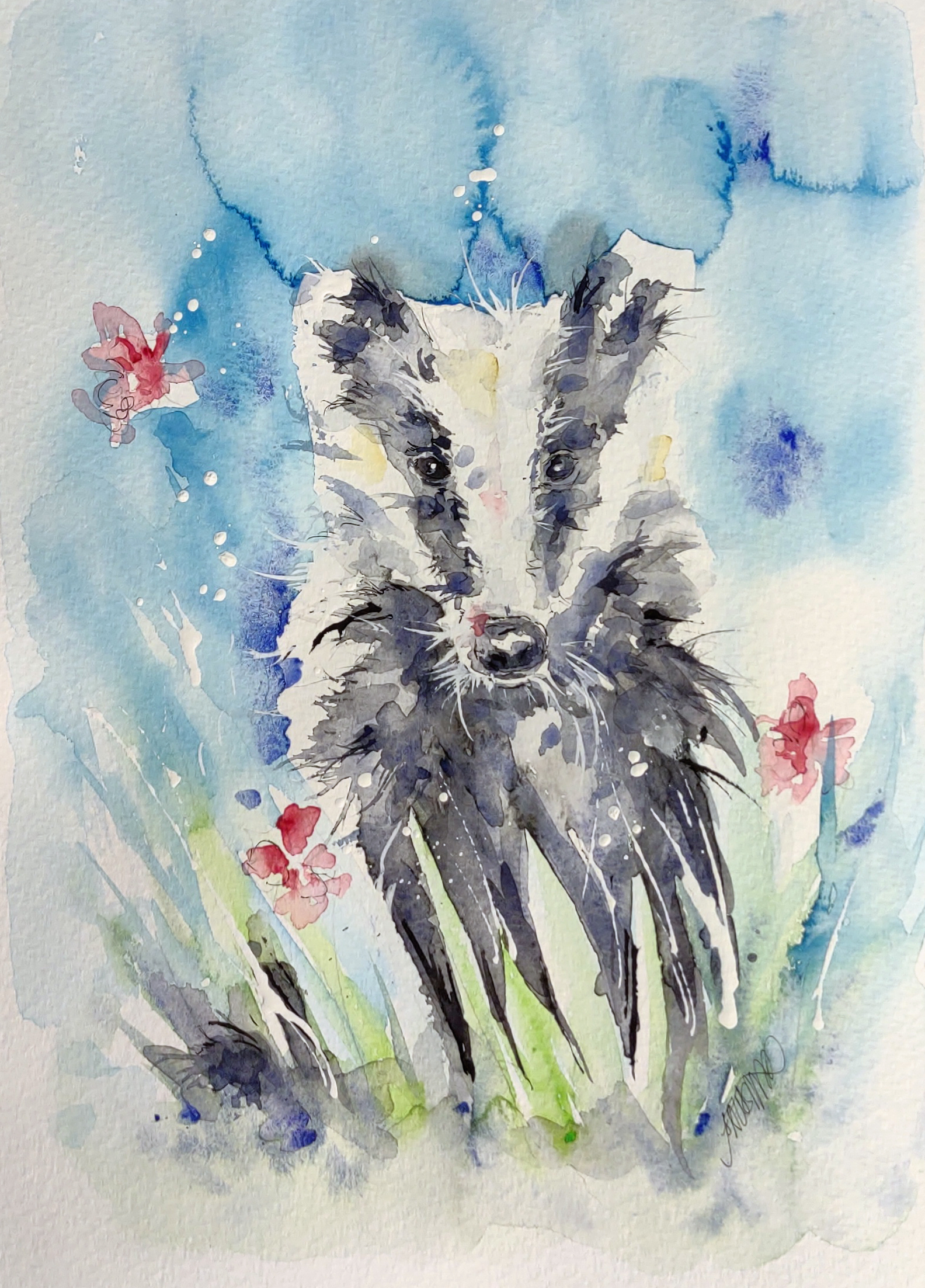 Boris Badger in Watercolour and Ink with Jo Allsopp - SAA