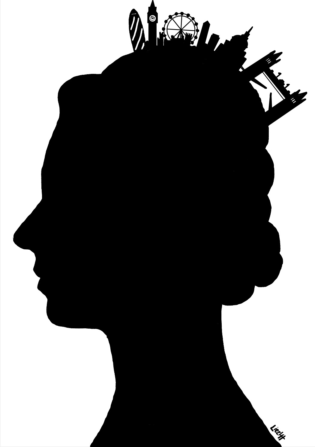 Liezl Hesket – Queen Elizabeth II London in Black - SAA