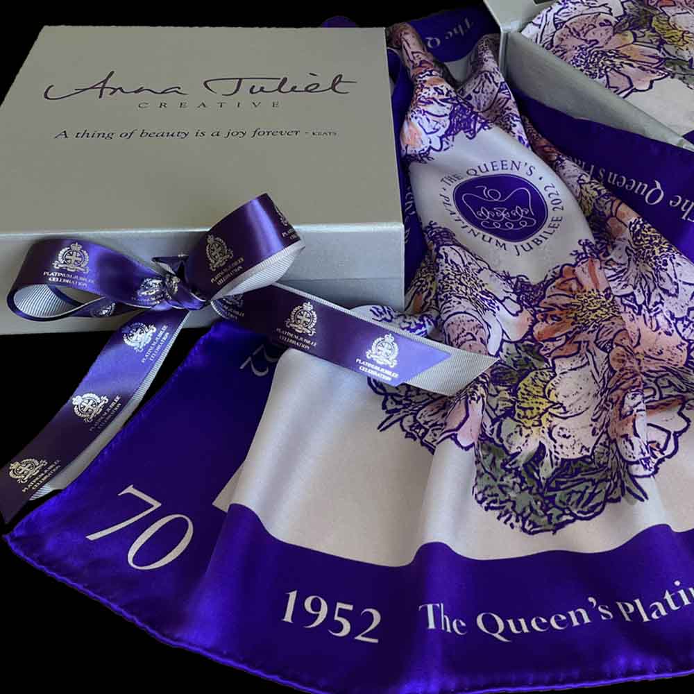 Anna Gill – Platinum Jubilee Celebration Headscarf – 70 scarves for 70 ...