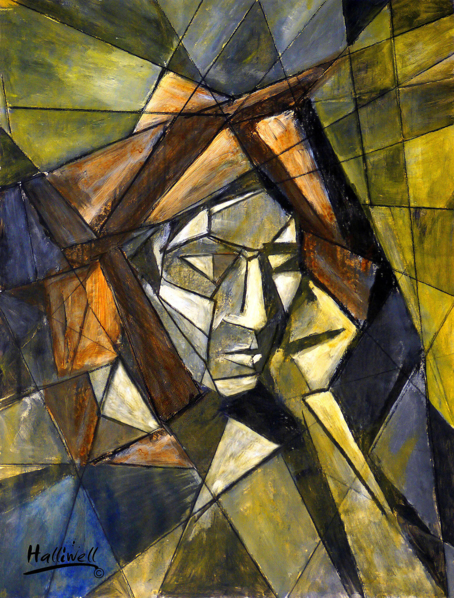 Chris Halliwell – Self Portrait (Analytical Cubism) - SAA